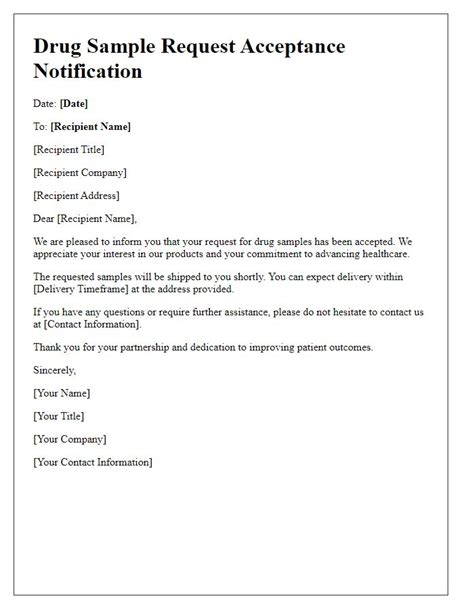 Letter Template For Drug Sample Request Acknowledgment Free Samples In Pdf Letterin