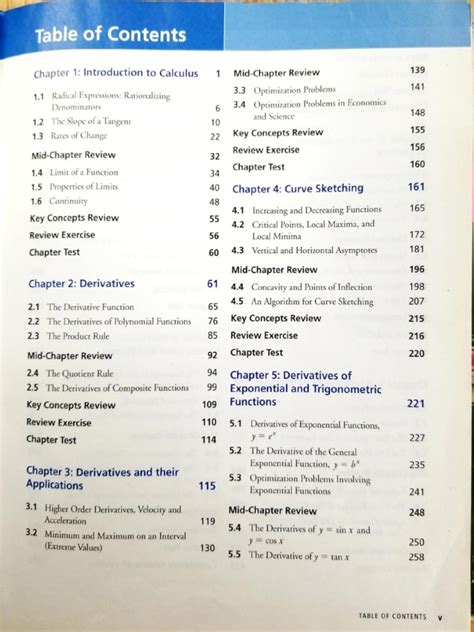 Grade 12 Calculus Table Of Contents Download Free Pdf Vector Space