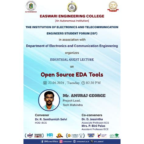 Industrial Guest Lecture On Open Source Eda Tools Srm Easwari