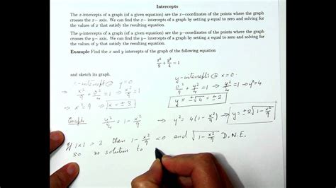 Precalculus Lecture 8 Part 7 X And Y Intercepts Youtube