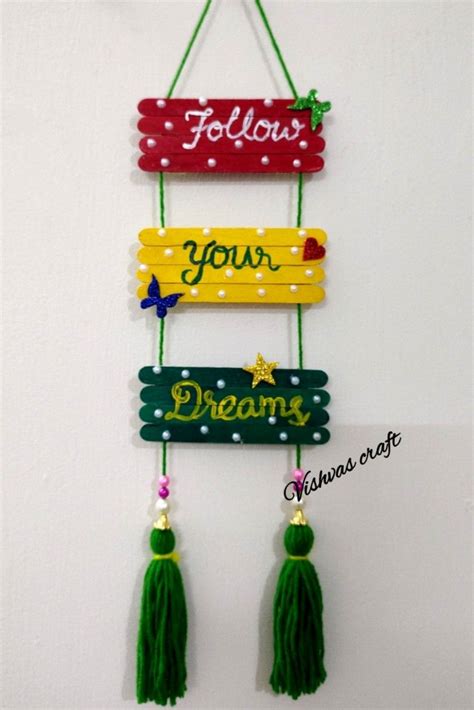 Icecream Sticks Wall Craft In 2025 Craft Stick Crafts Diy Popsicle Stick Crafts Ice Cream
