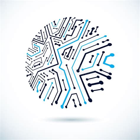 Vector Abstract Technology Illustration With Circular Circuit Board Stock Vector Illustration