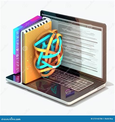 3d computer laptop and program code development web coding concept ai
