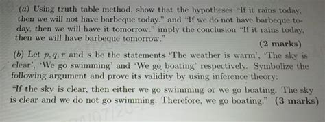 Solved A Using Truth Table Method Show That The Chegg Com