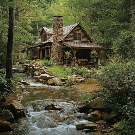 Cabin With A Stream Images Free Download On Freepik