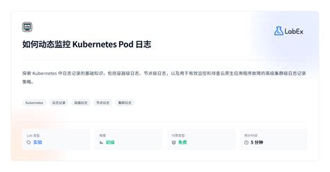 如何动态监控 Kubernetes Pod 日志 Labex