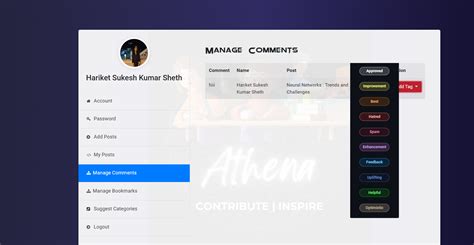 Enhancement Manage Comments Section Issue Hariketsheth Article Repository Management