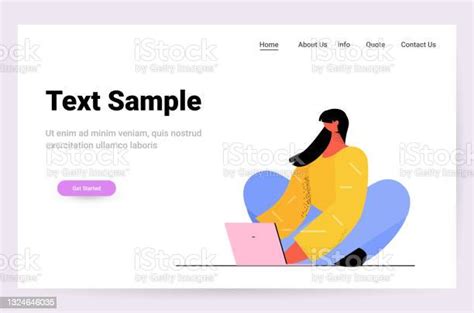 노트북 프리랜서 소셜 미디어 네트워크 개념 전체 길이 수평에서 일하는 젊은 여성 가공의 인물에 대한 스톡 벡터 아트 및 기타 이미지 가공의 인물 개념 고객 참여