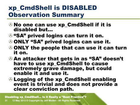 PPT Disabling Xp CmdShell Is It Really A Best Practice PowerPoint Presentation ID