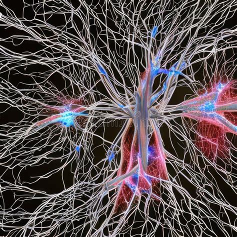neuron cell network model generative ai stock illustration
