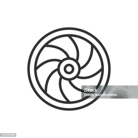 터빈 라인 설계 터빈 에너지 전력 바람 발전기 회전 블레이드 백색 배경 벡터 터빈 편집 가능한 스트로크 아이콘입니다 개념에 대한 스톡 벡터 아트 및 기타 이미지 Istock