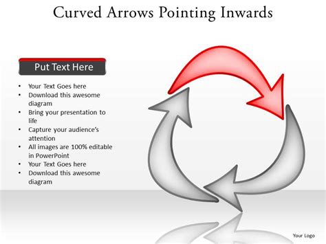 Curved Arrows Pointing Inwards Editable Powerpoint Templates Infographics Images Templates