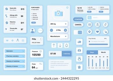 User Interface Elements Set Fitness Mobile Stock Vector (Royalty Free) 2444322301 | Shutterstock