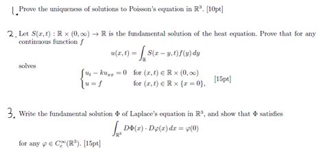 Solved Prove The Uniqueness Of Solutions To Poissons