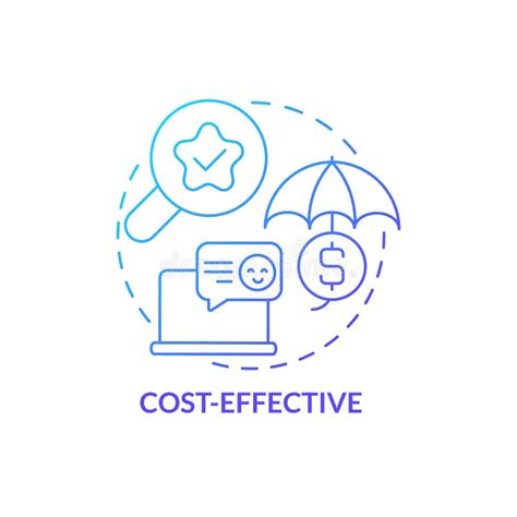 Cost Effective Blue Gradient Concept Icon Stock Vector Illustration Of Attract Outline 269306846