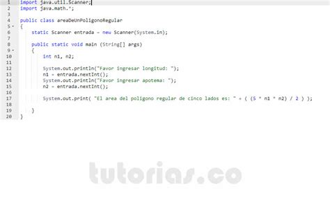 Operadores Java Area De Un Poligono Regular