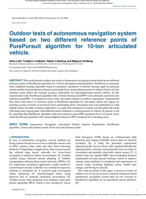Pdf Outdoor Tests Of Autonomous Navigation System Based On Two