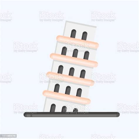 아이콘 피사 교육 기호에 적합합니다 플랫 스타일 편집 가능한 간단한 디자인 디자인 템플릿 벡터 간단한 그림 건설 산업에 대한