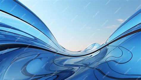 Premium Photo Abstract Blue Backdrop With Futuristic Wave Pattern And Modern Design Generated