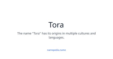 Tora Meaning Nicknames Origins And More Namepedia