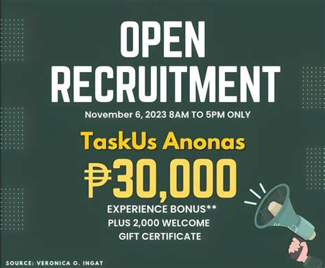 Bpo Hiring Taskus Anonas Quezon City Facebook