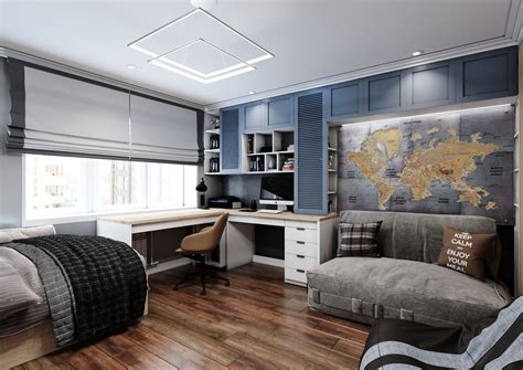 детская подростка мальчика Комната для мальчика дизайн Дизайн детской спальни Дом