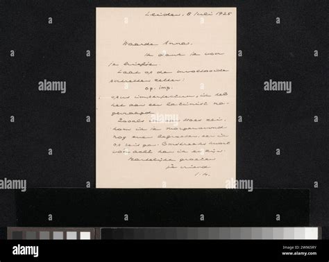 Letter To Anna Dorothea Dirks Johan Huizinga 1925 Letter Leiden Paper