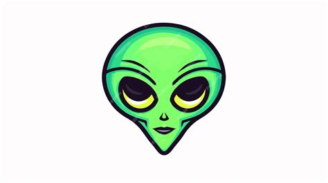 Alien Thin Icon Vector Cartoon Illustration Premium Ai Generated Vector
