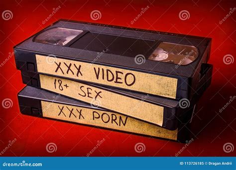 Old Videocassettes Vhs With Pornographic Films Xxx Movies For Adults Stock Image Image Of