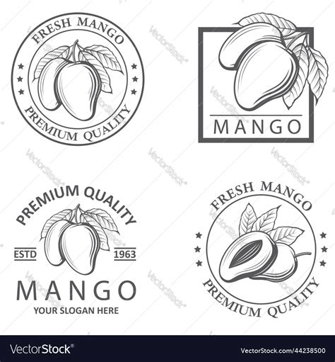 Mango Fruit Emblems Royalty Free Vector Image Vectorstock