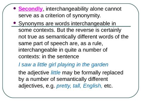 Intralinguistic Relations Of Words Types Of Semantic Relations