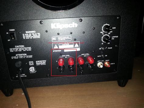 help understanding high level inputs subwoofers the klipsch audio