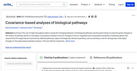 Covariance Based Analyses Of Biological Pathways