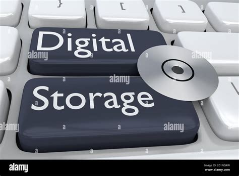 3d Illustration Of Computer Keyboard With The Script Digital Storage On Two Adjacent Buttons
