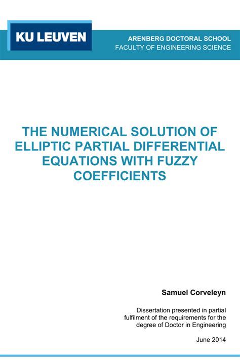 Pdf The Numerical Solution Of Elliptic Partial Differential Equations