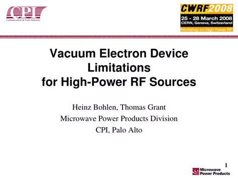Ppt Vacuum Electron Device Limitations For High Power Rf Sources Powerpoint Presentation Id
