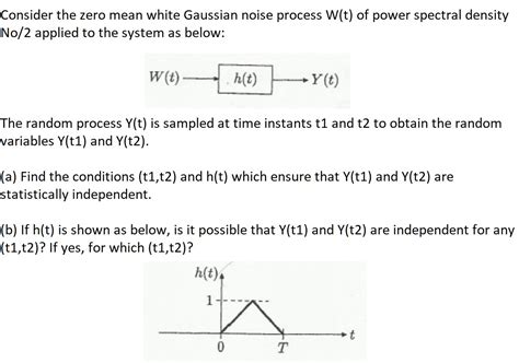 Solved Consider The Zero Mean White Gaussian Noise Process Chegg