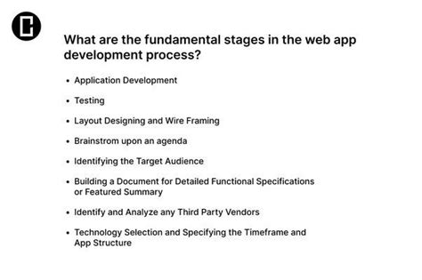 8 fundamental stages in the web app development process by codage