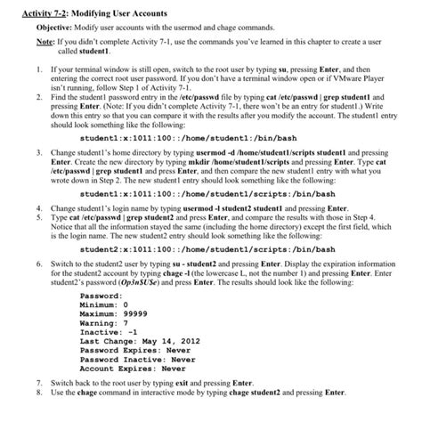 Solved Activity 7 2 Modifying User Accounts Objective
