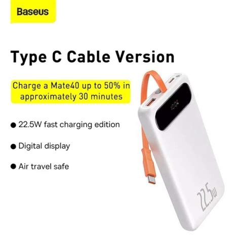Jual Baseus Block Digital Display Powerbank 10000mAh W Type C Cable 22 5W Di Seller CASHOP ID