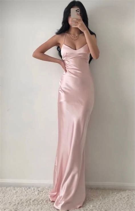 Icy Rose Color Prom Silk Dresses Pink Dress Outfit Party Formal