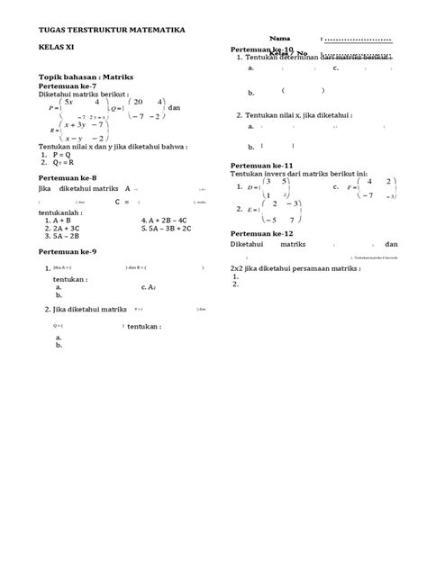 Tt Xi Bab 2 Matriks Pdf