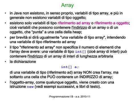 Ppt Blocco 7 Array Powerpoint Presentation Free Download Id5540977