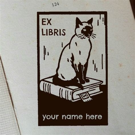 Owl Ex Libris Custom Rubber Stamp Bookplate Etsy