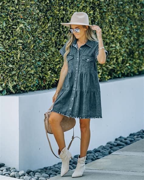 Madden Button Down Denim Shirt Dress Small Denim Shirt Dress Beach