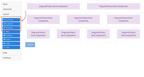 Javascript How To Create A Custom Layout Component In Form Io That Has Hardcoded Values No