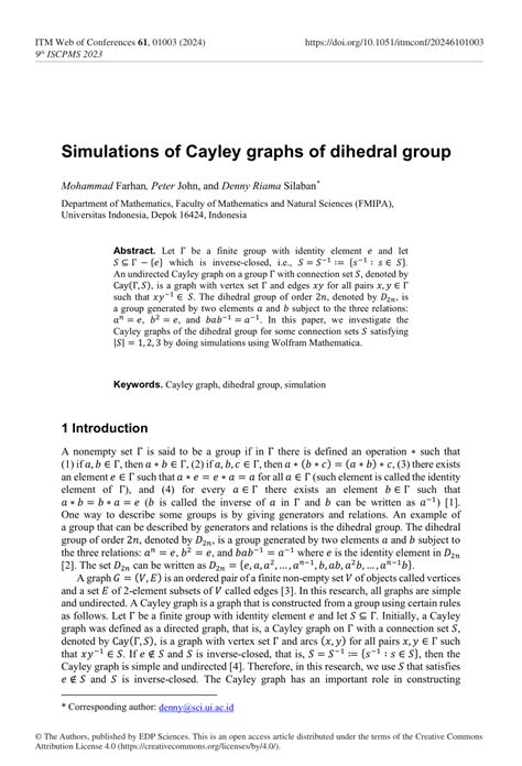 Pdf Simulations Of Cayley Graphs Of Dihedral Group