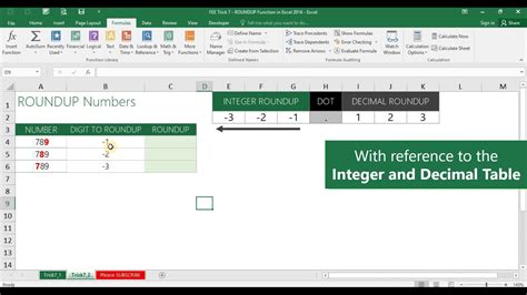 Round Up Numbers With Roundup Function In Excel Youtube