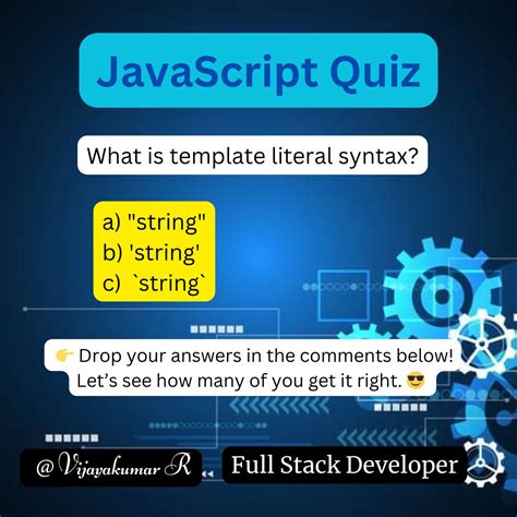 Javascript Fullstackdevelopment Codingquiz Webdevelopment Vijayakumar R