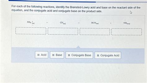 Solved For Each Of The Following Reactions Identify The